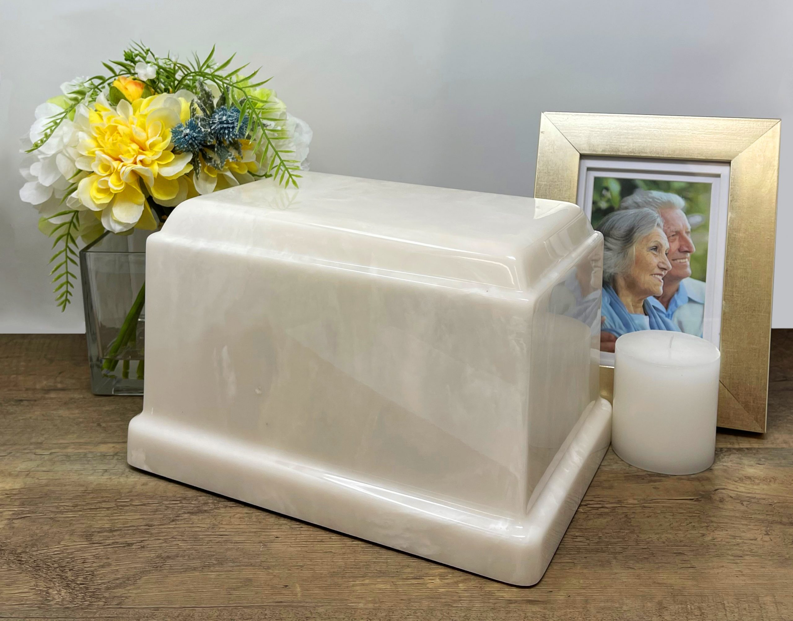 Olympus Pearl Cultured Marble Urn Vault Large - Momentful Life