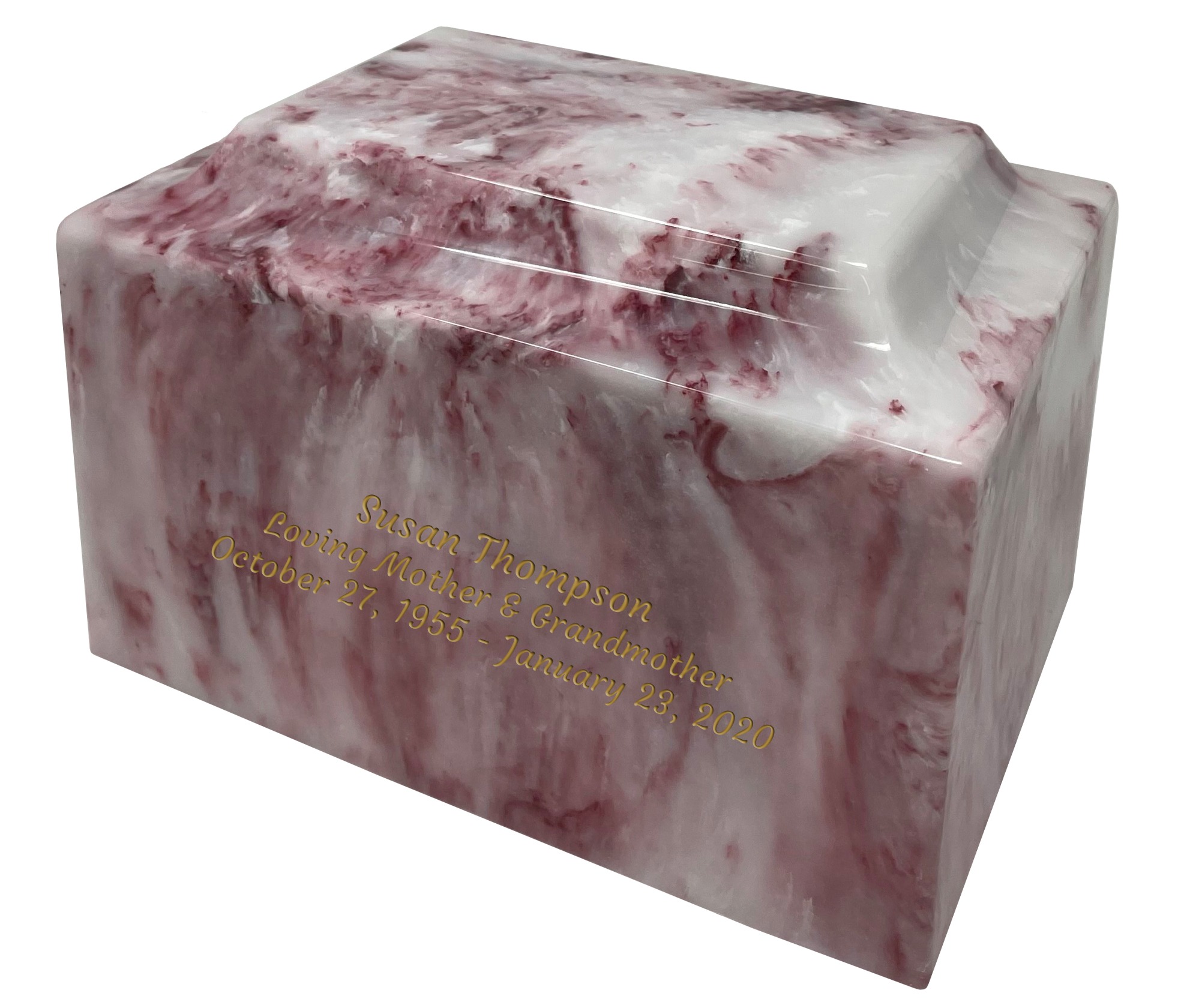 Classic Ruby Onyx Cultured Marble Urn Vault Large - Momentful Life